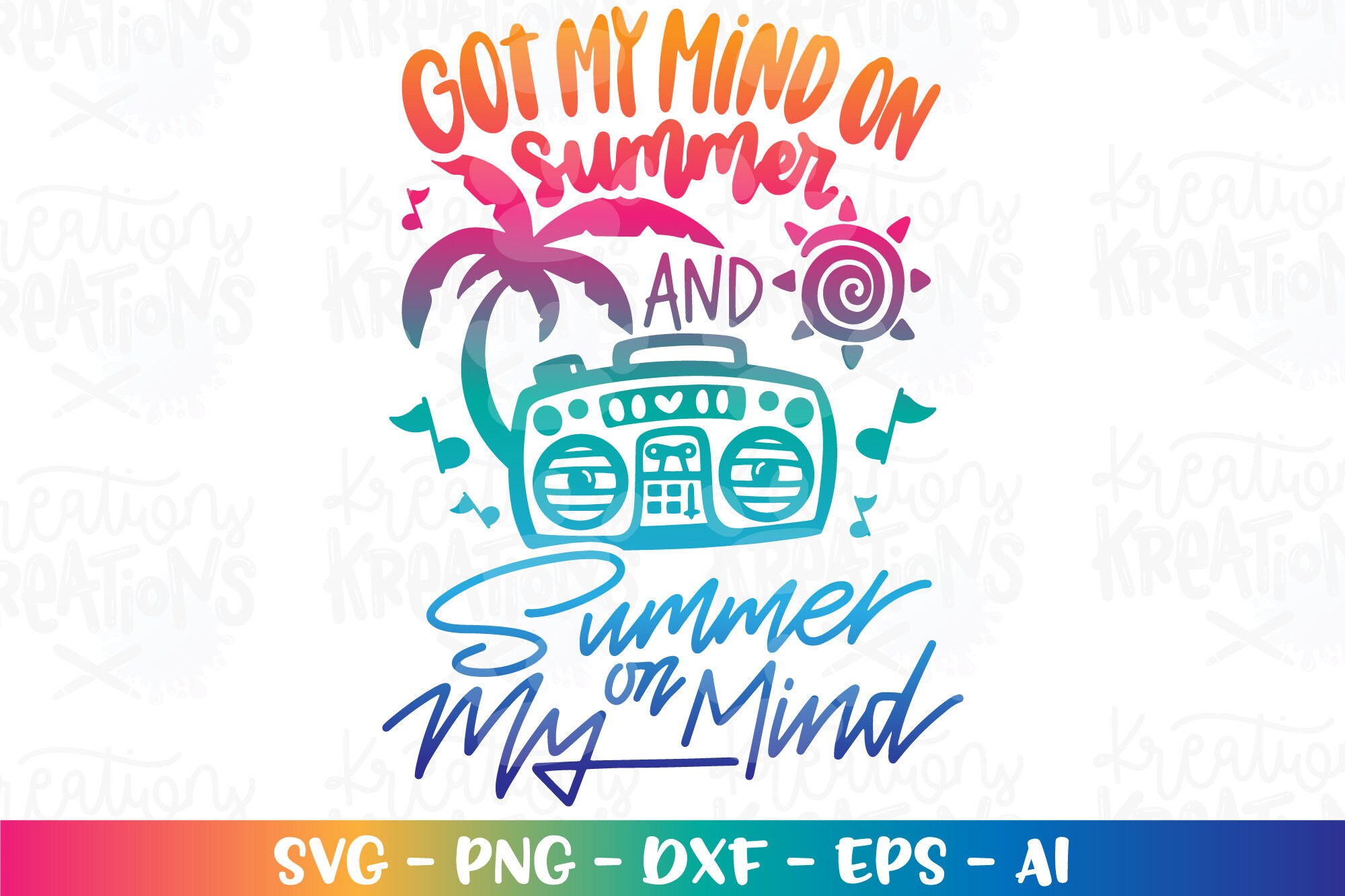 Got My Mind on Summer and Summer on My Mind SVG Summer 80s - Etsy
