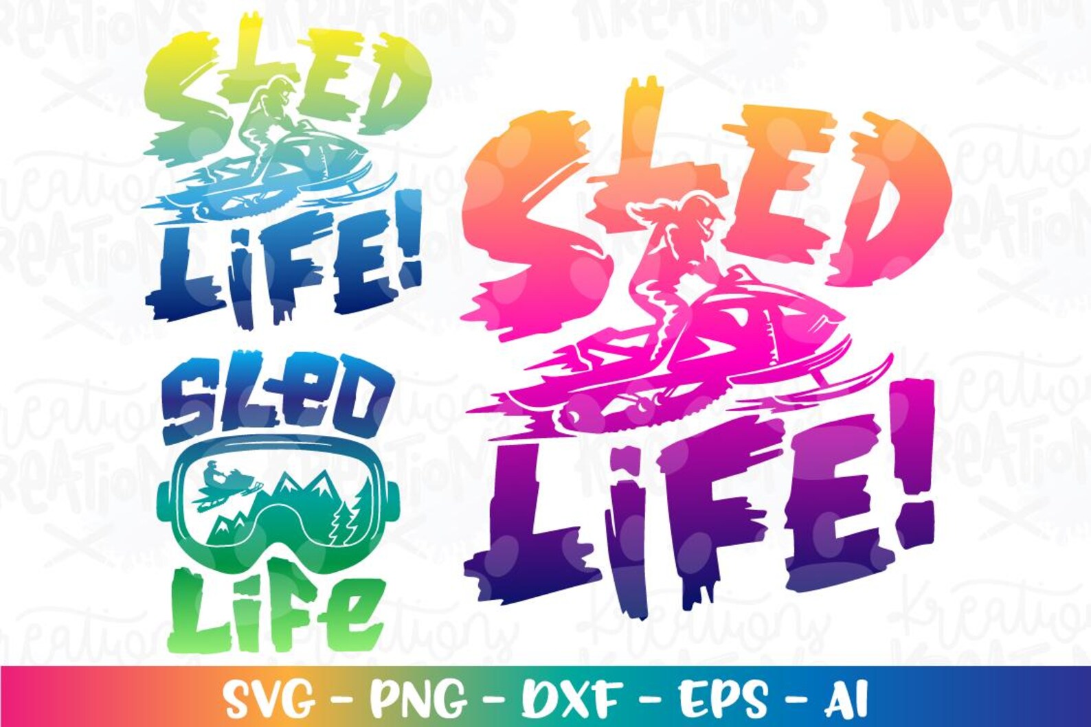 Sled Life! SVG Clipart Snow Mobile BOY Girl Winter Svg Snowmobile ...