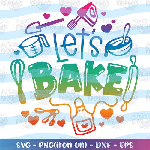Baking Svg Ingredients Elements Heart Love SVG Bake Baker Cake - Etsy