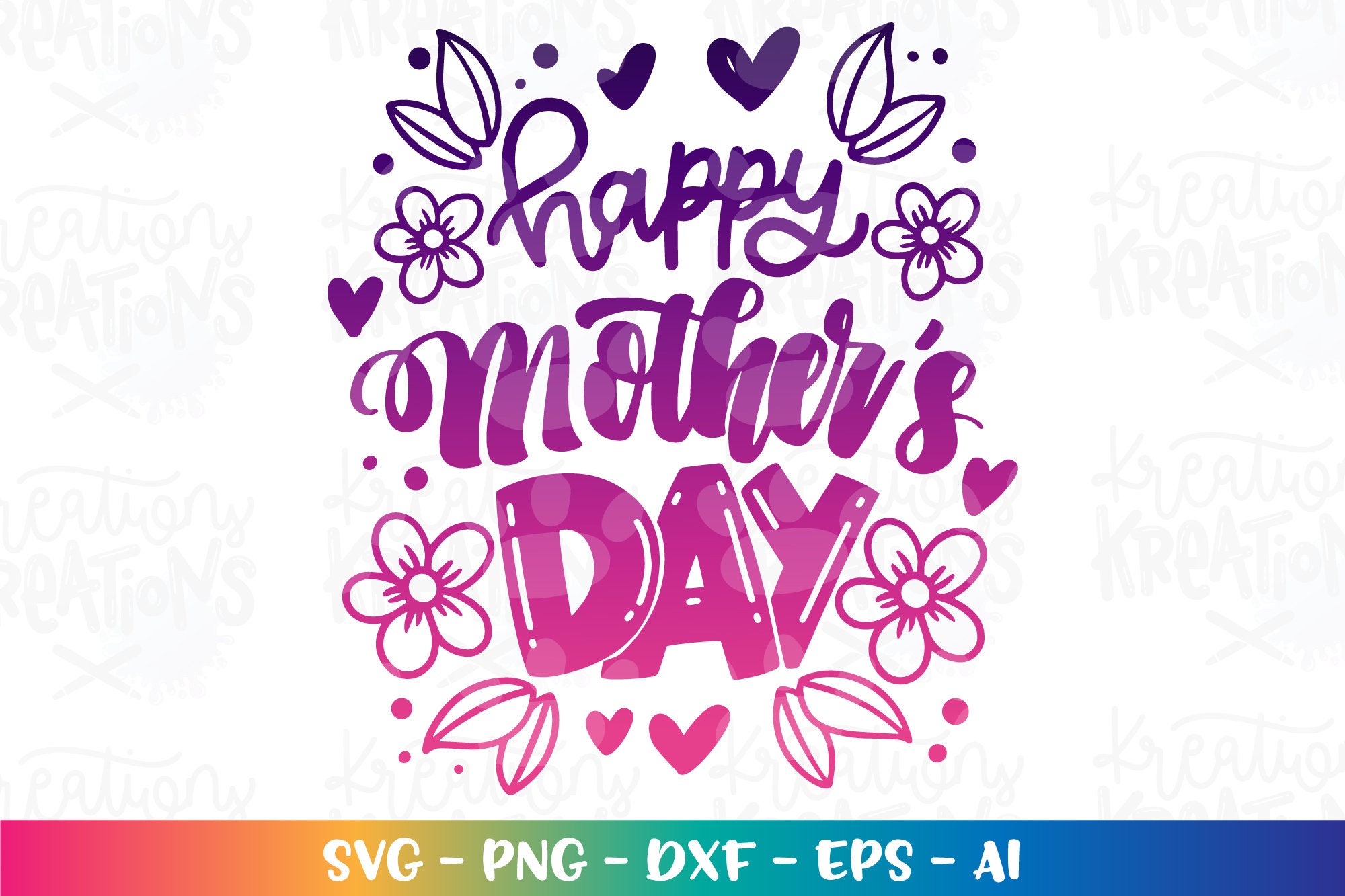 Feliz Día de la Madre SVG Mamá flores florecen Día de las | Etsy