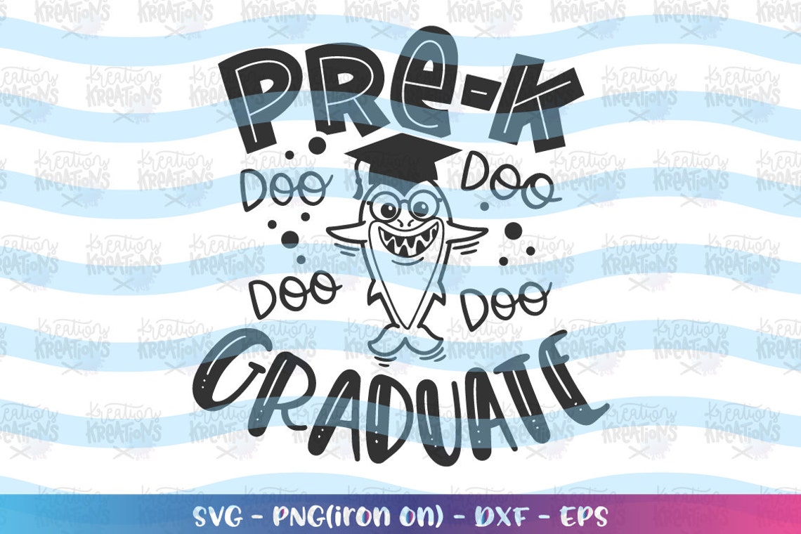 PRE-K Graduate svg Graduate Shark svg Graduation Shark Cute | Etsy