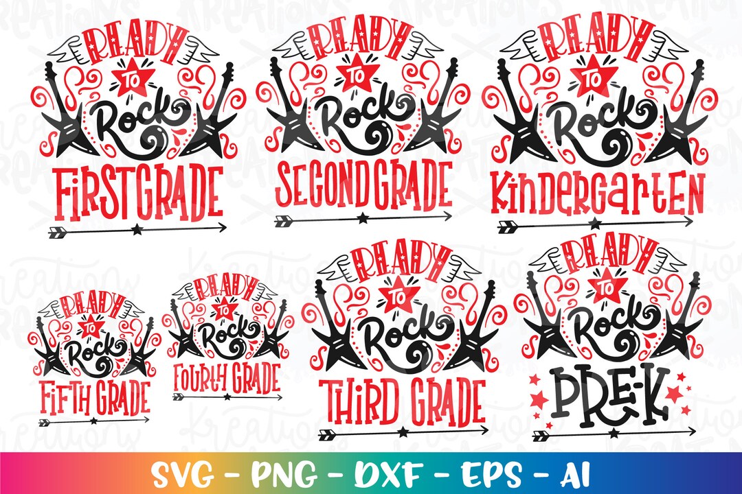 Back to SCHOOL Bundle Svg Ready to ROCK First Grade Star Electric ...
