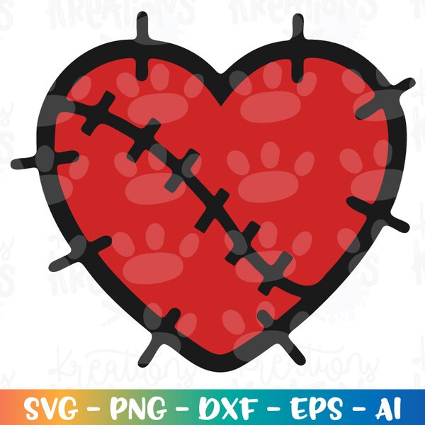 Stitched Heart Svg - Etsy