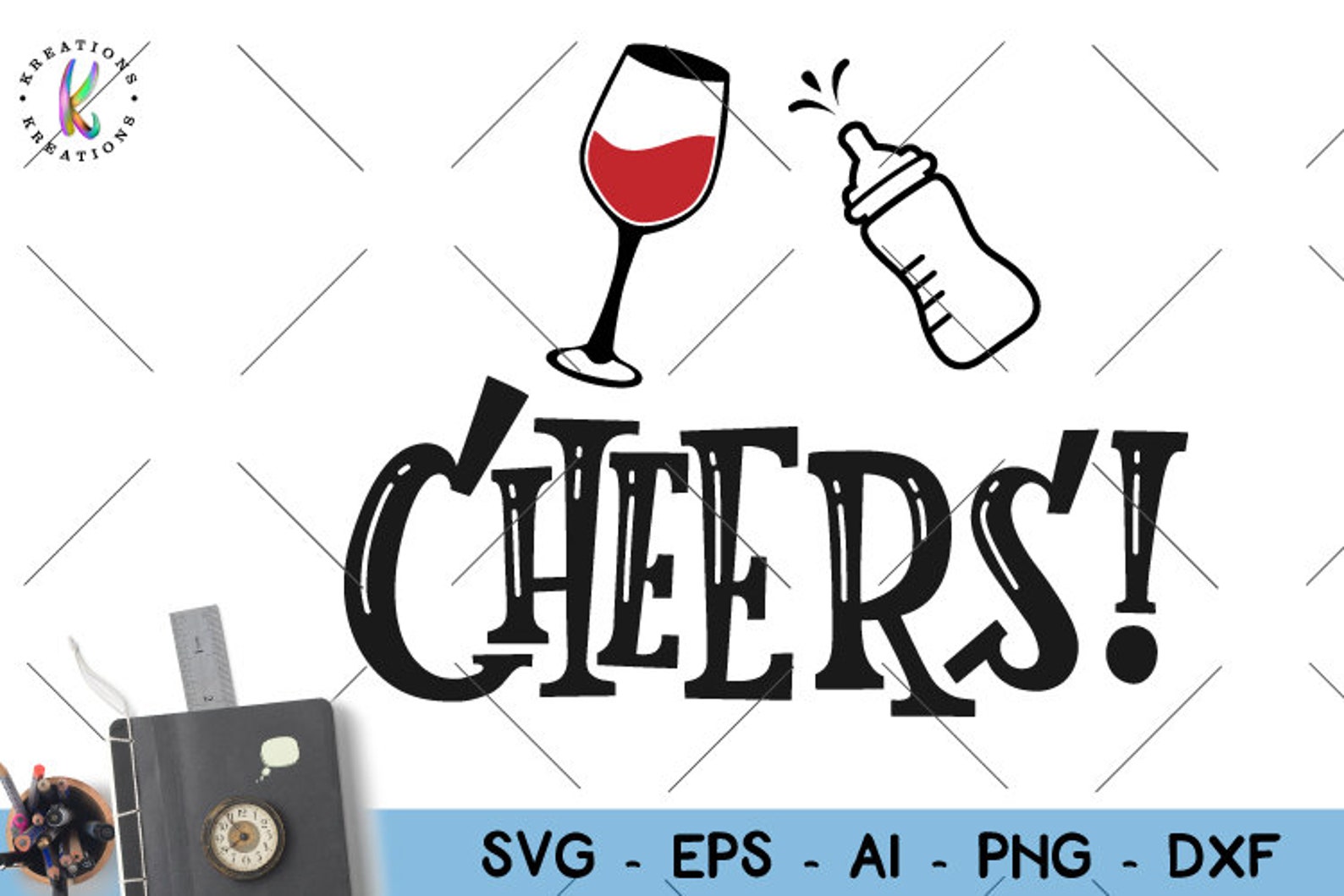 Cheers Baby Bottle SVG Wine Glass SVG Mom Baby Funny Cut | Etsy