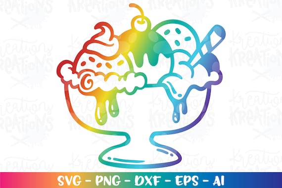 Sundae Clipart SVG Ice Cream Sundae Scoops Funny Clipart - Etsy