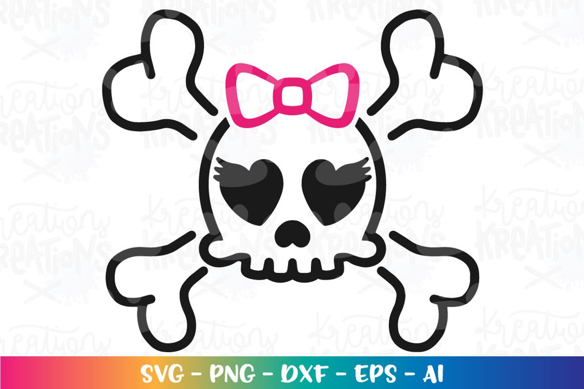 Cute Sugar Skull SVG / Cutting Cut Cuttable Files / Heart Tee - Etsy