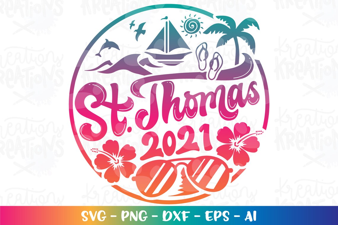 St. Thomas Virgin Islands svg Caribbean Summer Beach emblem | Etsy