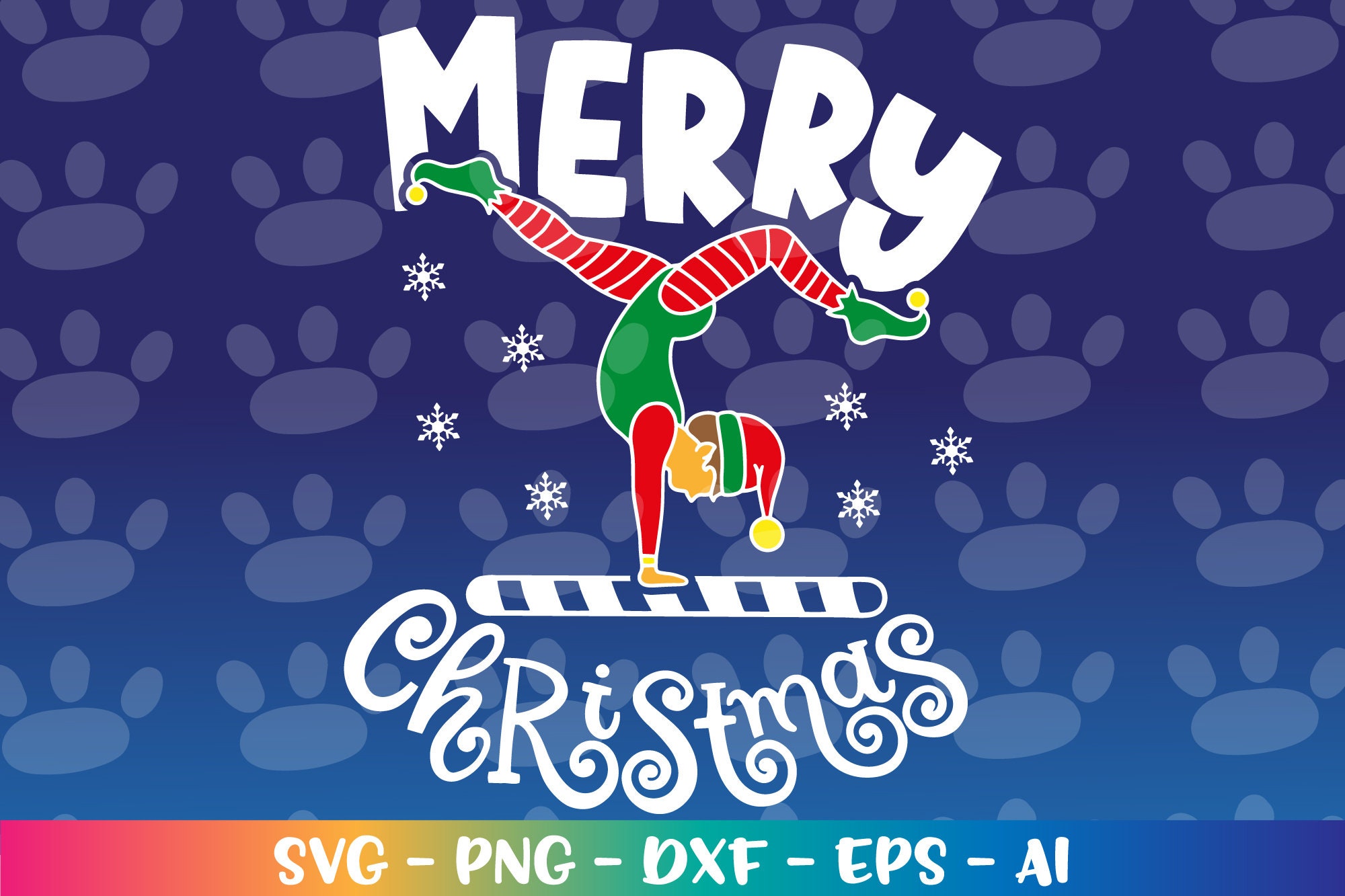 Christmas Gymnastics Bundle SVG 7 Designs Santa Elf Print Iron - Etsy