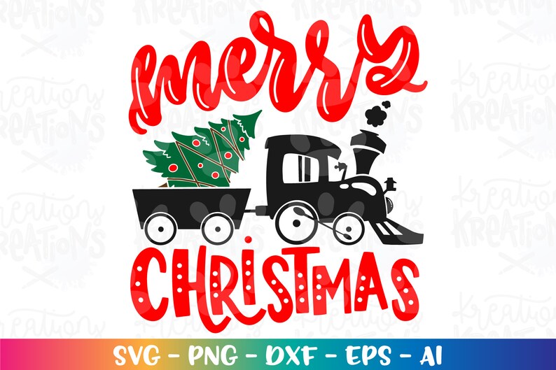 Train Christmas Tree Svg Christmas Tree Svg Cute Train Kids - Etsy