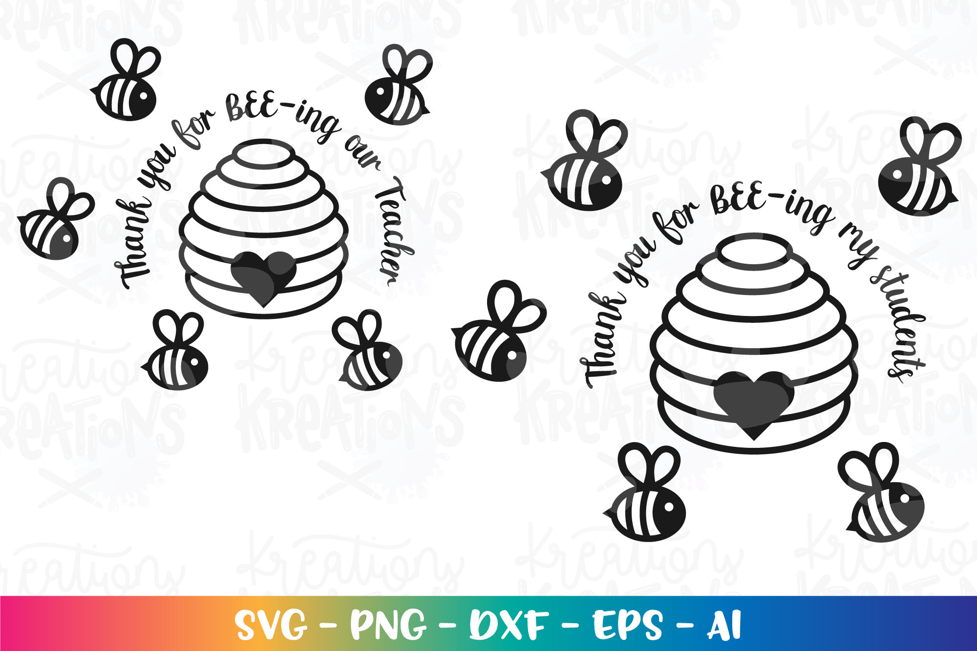 Teacher SVG Thank You Teacher SVG Bee Hive Thank You for - Etsy UK