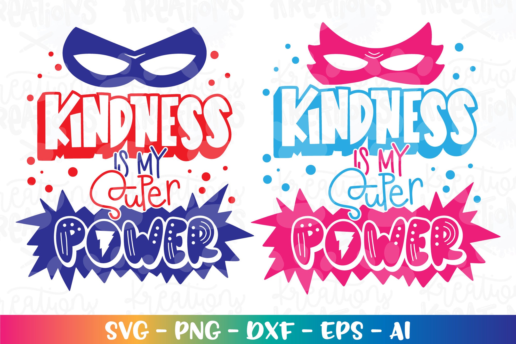 Kindness is My SUPERPOWER SVG Girl Boy Superhero Mask Kindness - Etsy