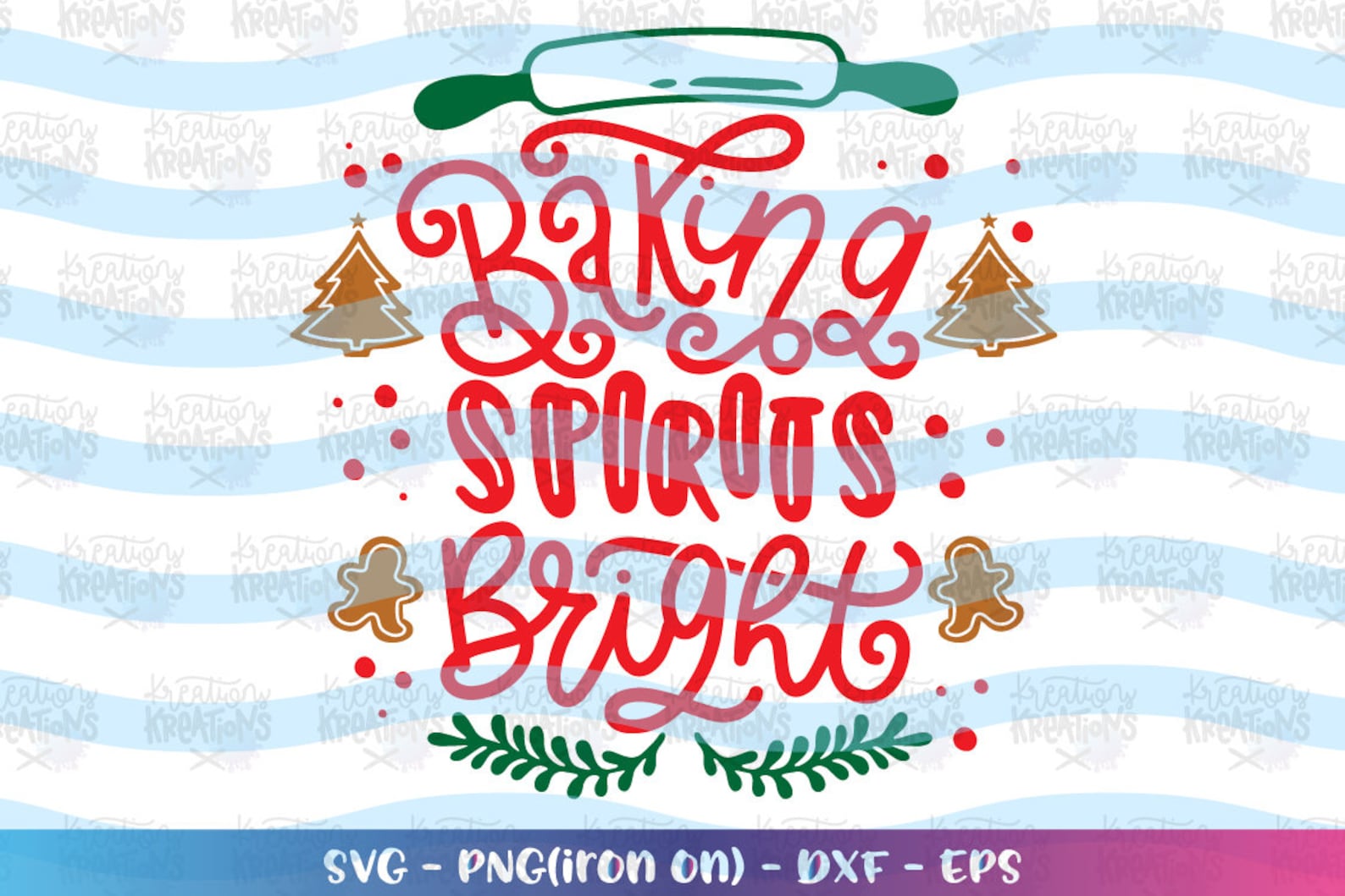 Baking Spirits Bright SVG baking christmas holidays svg hand | Etsy