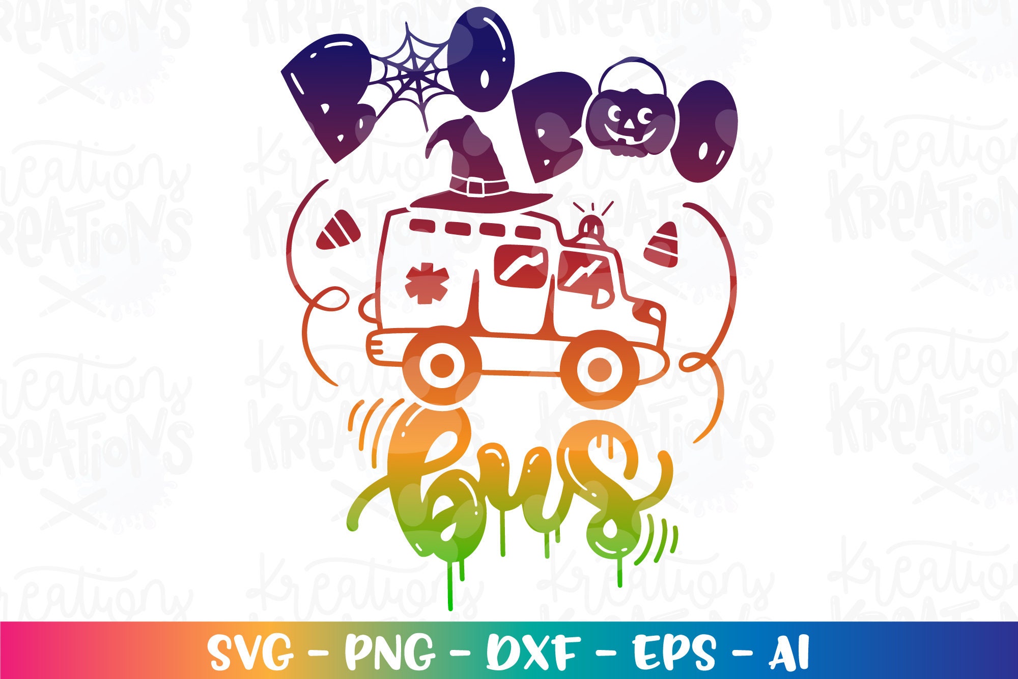 Boo Boo Bus Svg EMT ET Nurse Halloween Svg Halloween Cute - Etsy