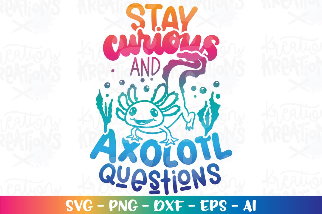 Stay Curious and Axolotl Questions SVG Kids Sea Underwater Cute Design ...