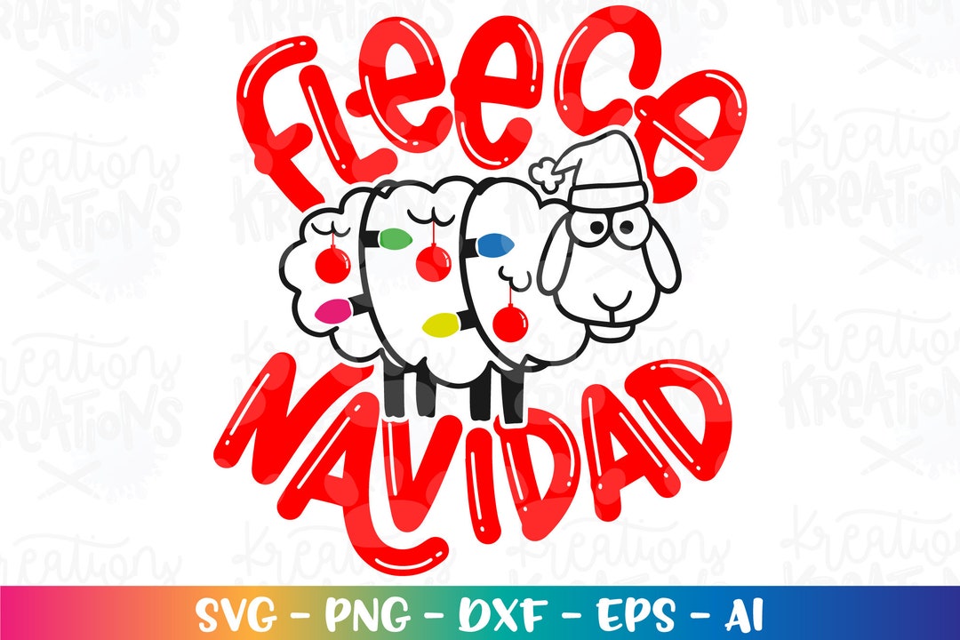 Fleece Navidad SVG Christmas Winter Cute Sheep Lamb Funny Kids Snow Cut ...