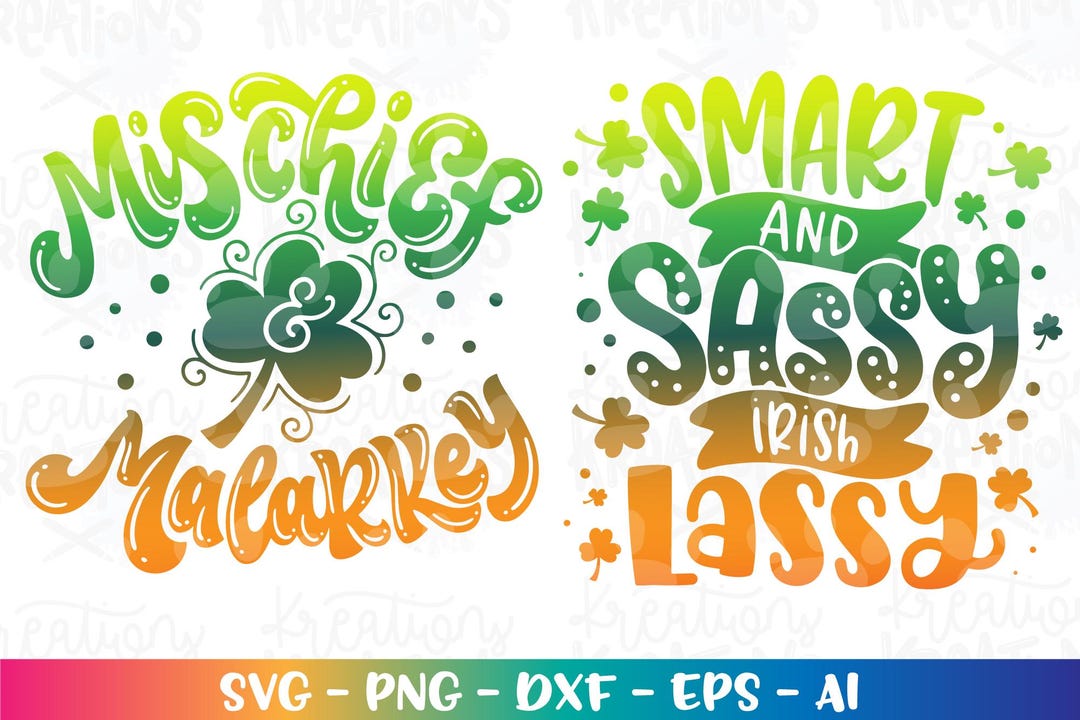 Smart and Sassy Irish Lassy SVG Mischief Boy Girl St. Patrick's Day ...