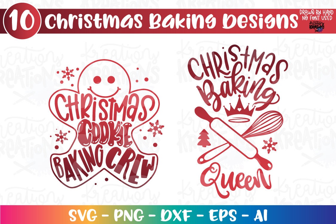 Christmas Baking Bundle Svg 10 DESIGNS Pot Holder Apron Designs Kitchen Print Iron on Cut File ...
