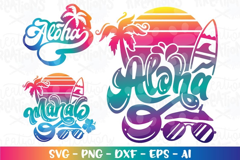 Aloha Mahalo SVG Beach Quote Svg Beach Life Family Hawaii Surf Palm ...