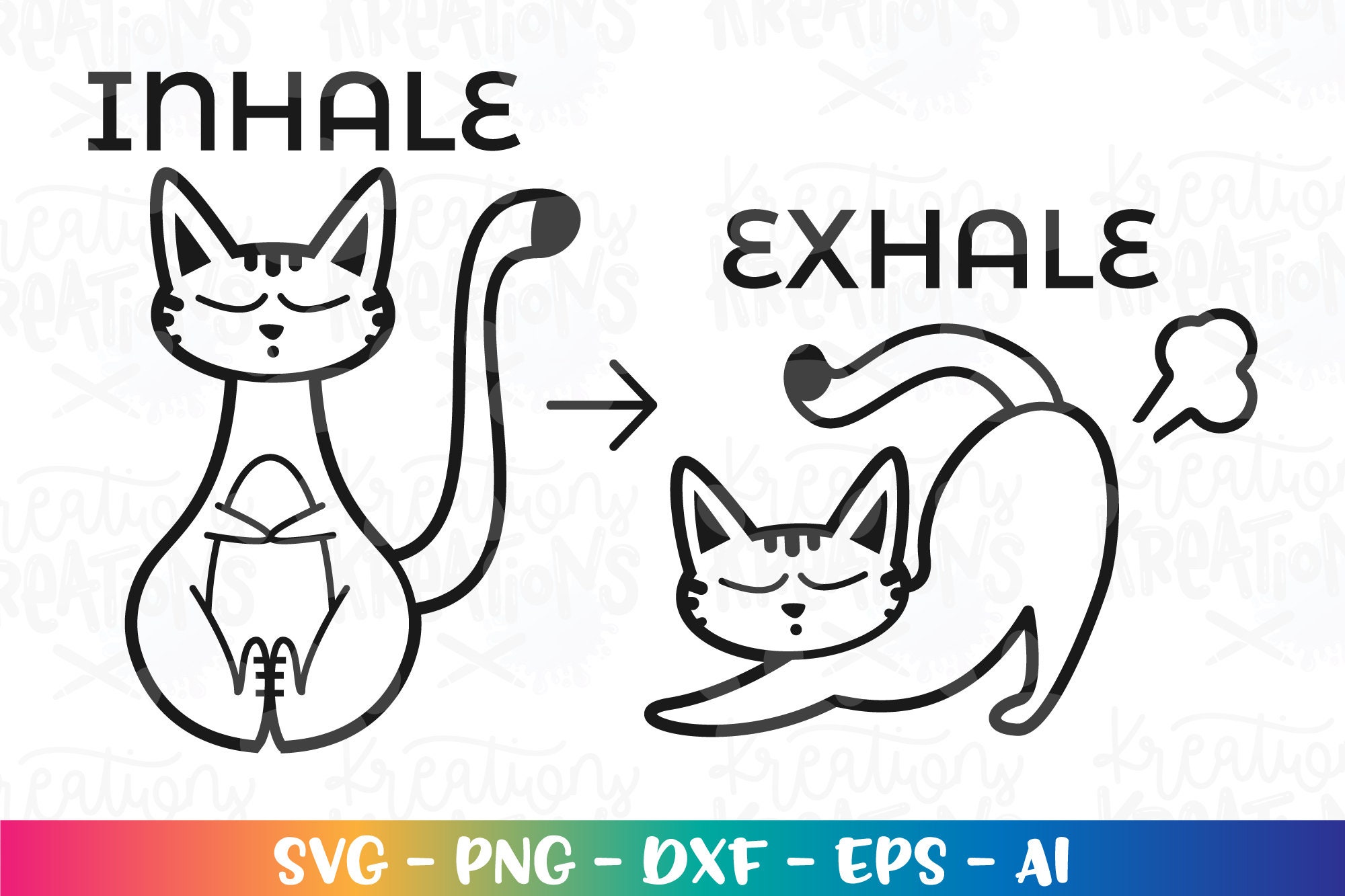 Yoga Svg Inhale Exhale Svg Funny Cat Svg Yoga Shirt Gift Idea Svg Cut ...