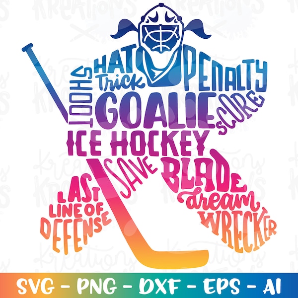 Hockey Goalie Svg - Etsy