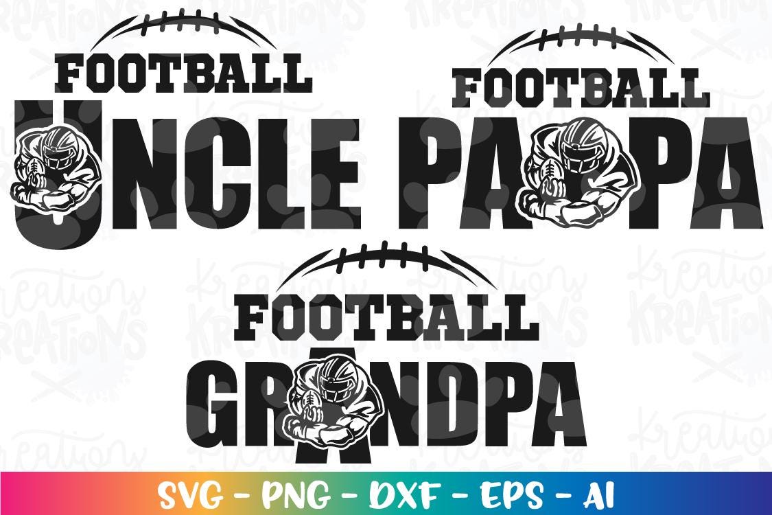 Football Family Bundle SVG Football Season Mom Dad Grandpa Grandma Papa ...