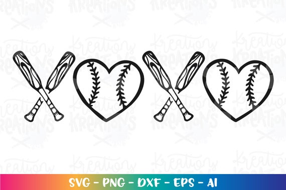 Xoxo Baseball Svg Baseball Heart Printable Iron on Valentines | Etsy