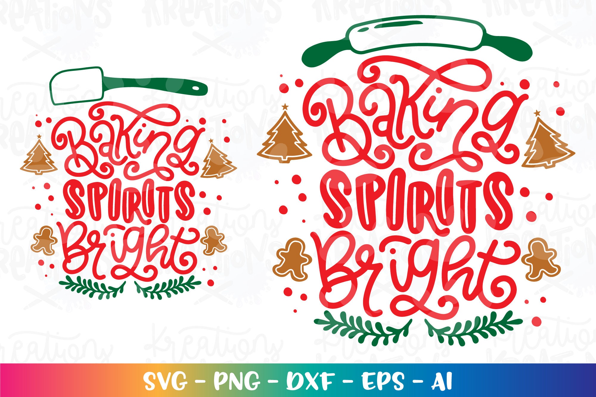 Baking Spirits Bright SVG Baking Christmas Holidays Svg Hand - Etsy