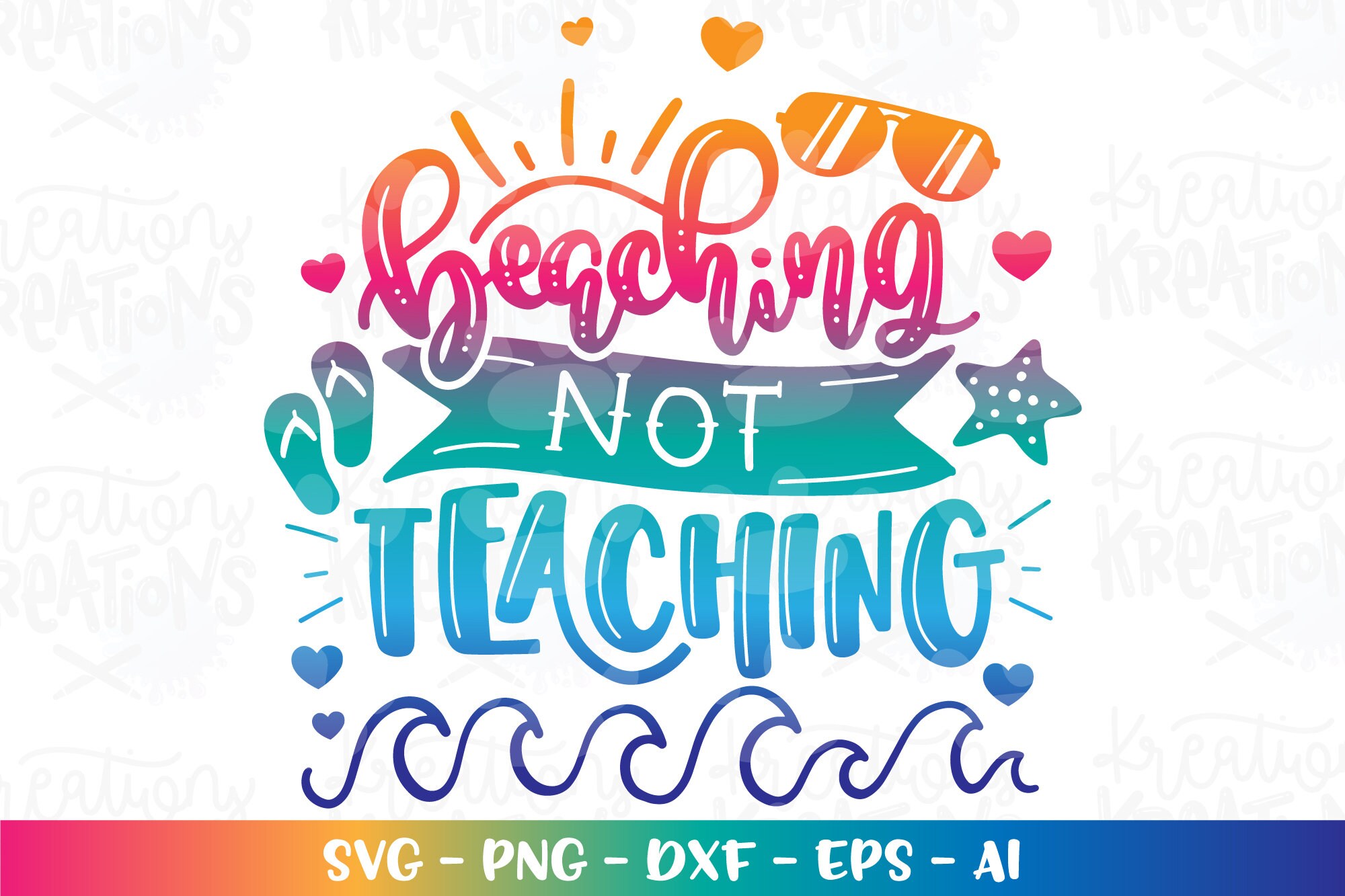 Teacher Svg Beaching Not Teaching SVG Summer Teacher Gift Idea | Etsy