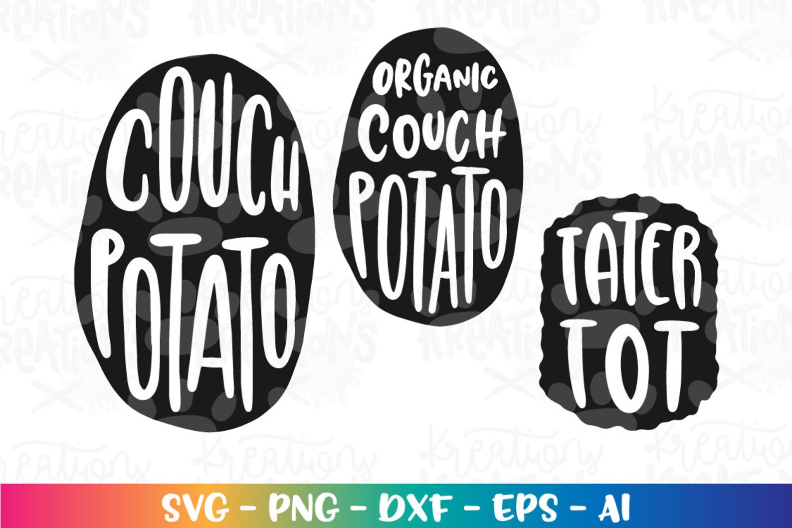 Couch Potato Organic Couch Potato Tater Tot Svg Matching | Etsy