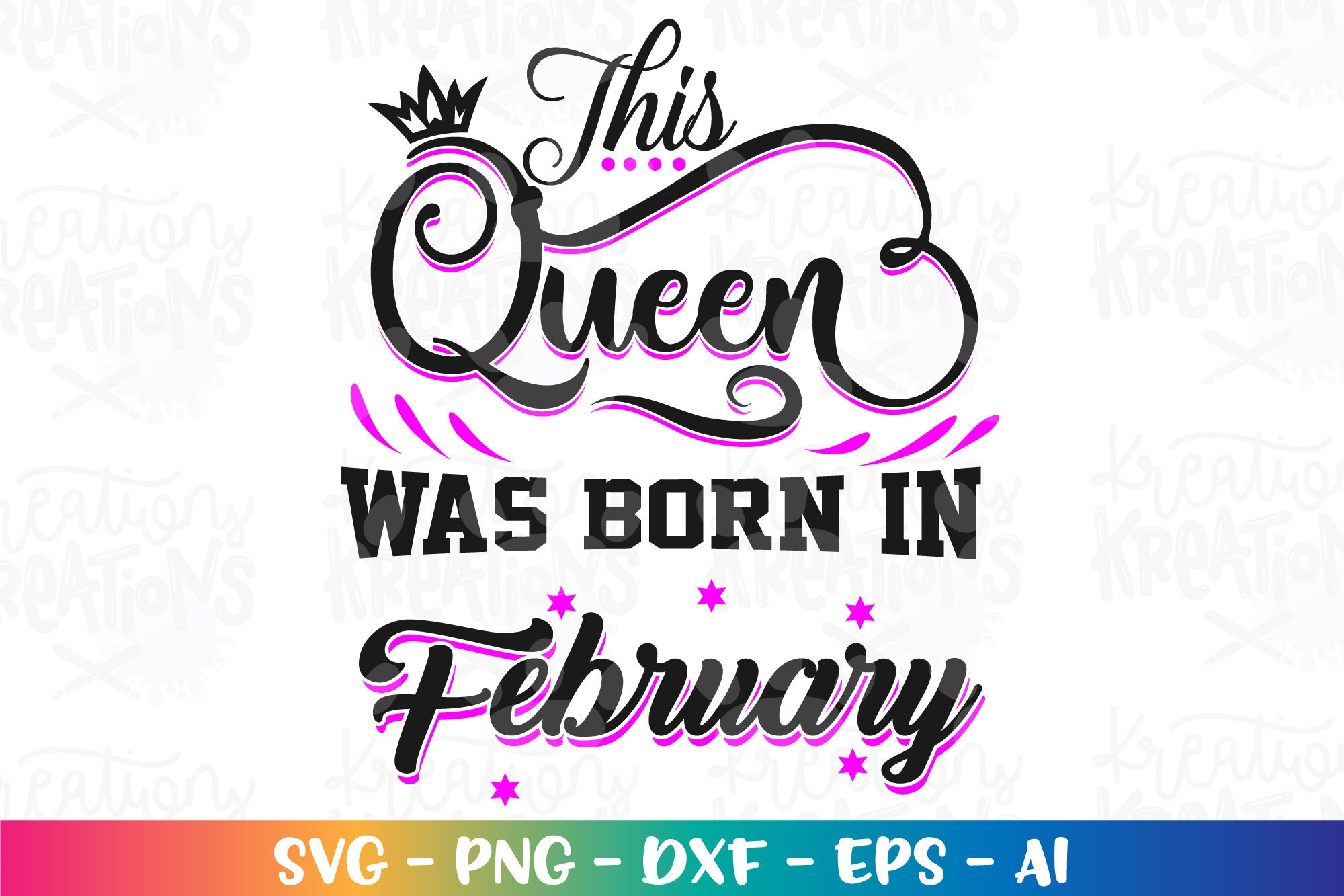 This Queen Was Born in February Svg February Birthday Queen - Etsy