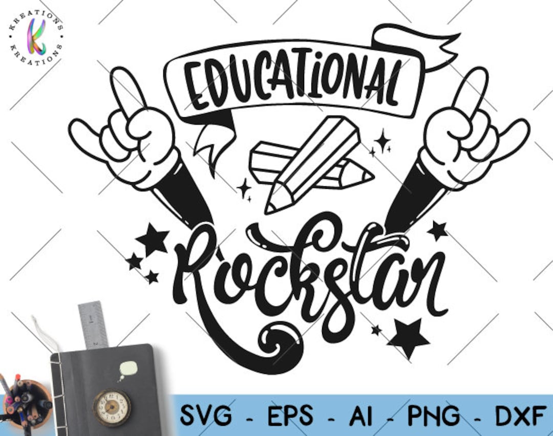 Teacher Svg Educational Rockstar SVG Teacher Rocks Quotes Svg Teacher ...