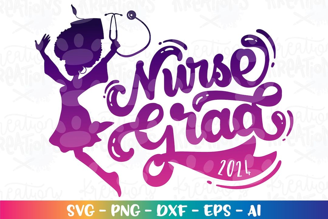 Nurse Graduate 2024 Svg Black Girl Afro Svg Nurse Svg Graduation Afro ...