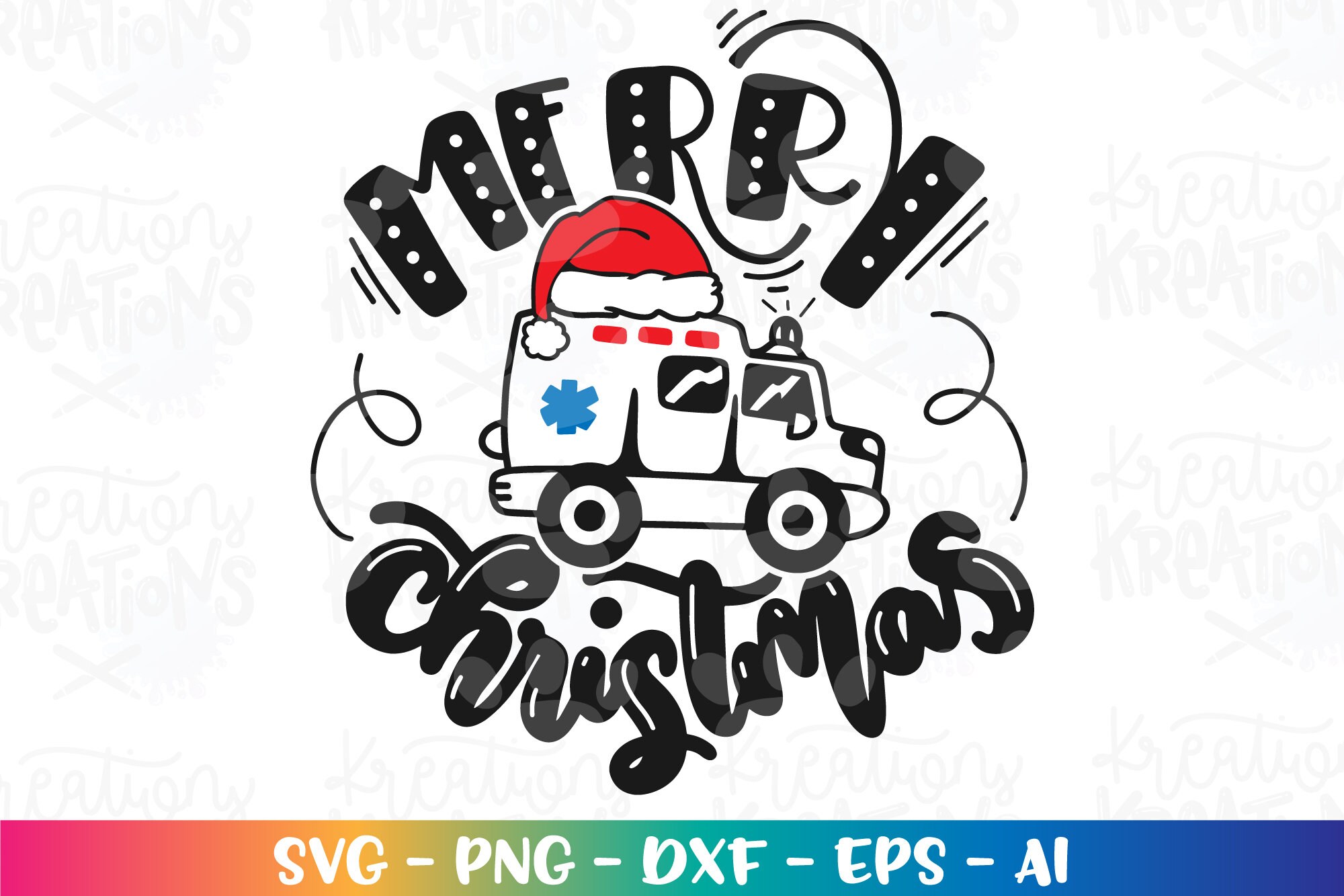 Nurse Christmas Ambulance ER Svg Christmas Hat Svg Nurse Print Iron on ...