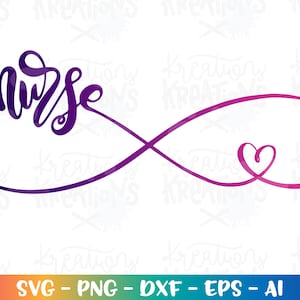 Nurse Infinity SVG Nurse Svg Hand Lettered Svg Printable Iron on Decal ...