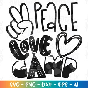 Peace Love Camp SVG Camp Camping Shirt Decal Print Iron on Cut File ...