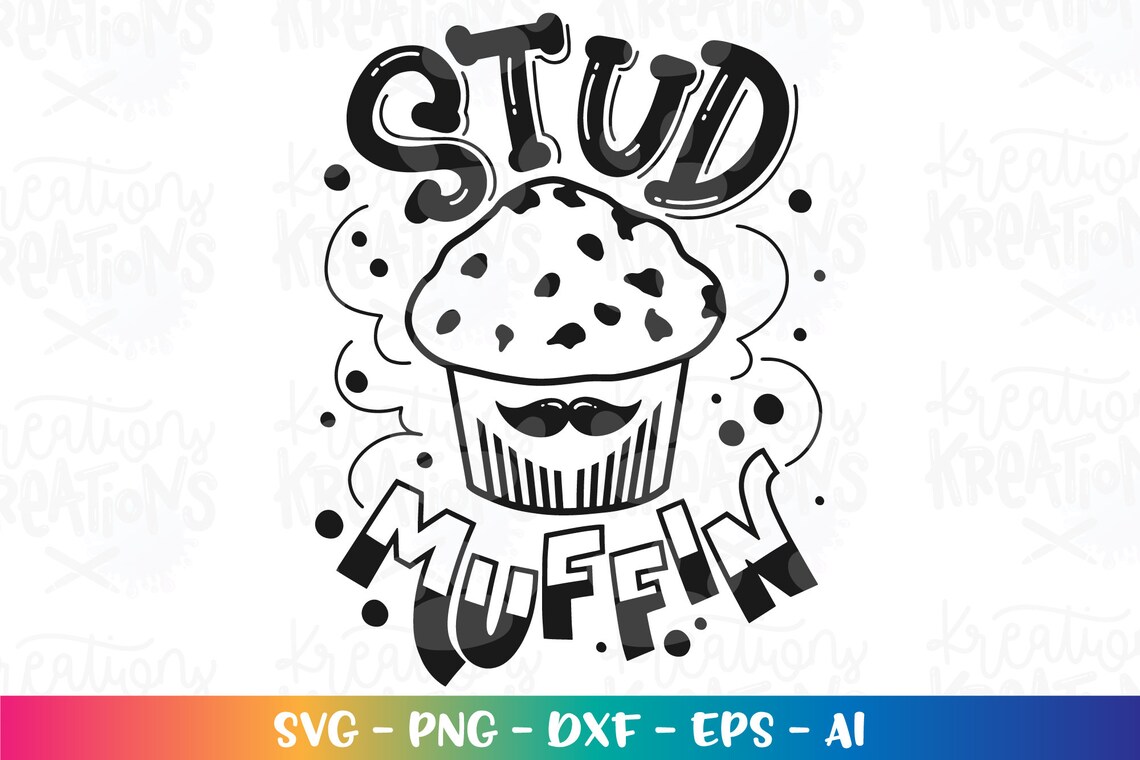 Stud Muffin SVG Hand Drawn Svg Baby Cute Muffin Love - Etsy