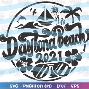 Daytona Beach svg Summer Beach emblem 2021 Florida print iron | Etsy