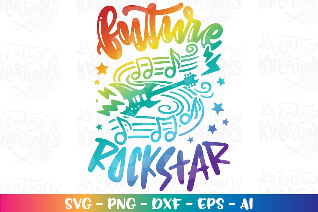 Future Rockstar Svg Musician Electric Guitar Singer Cute Kids Boy Girl ...