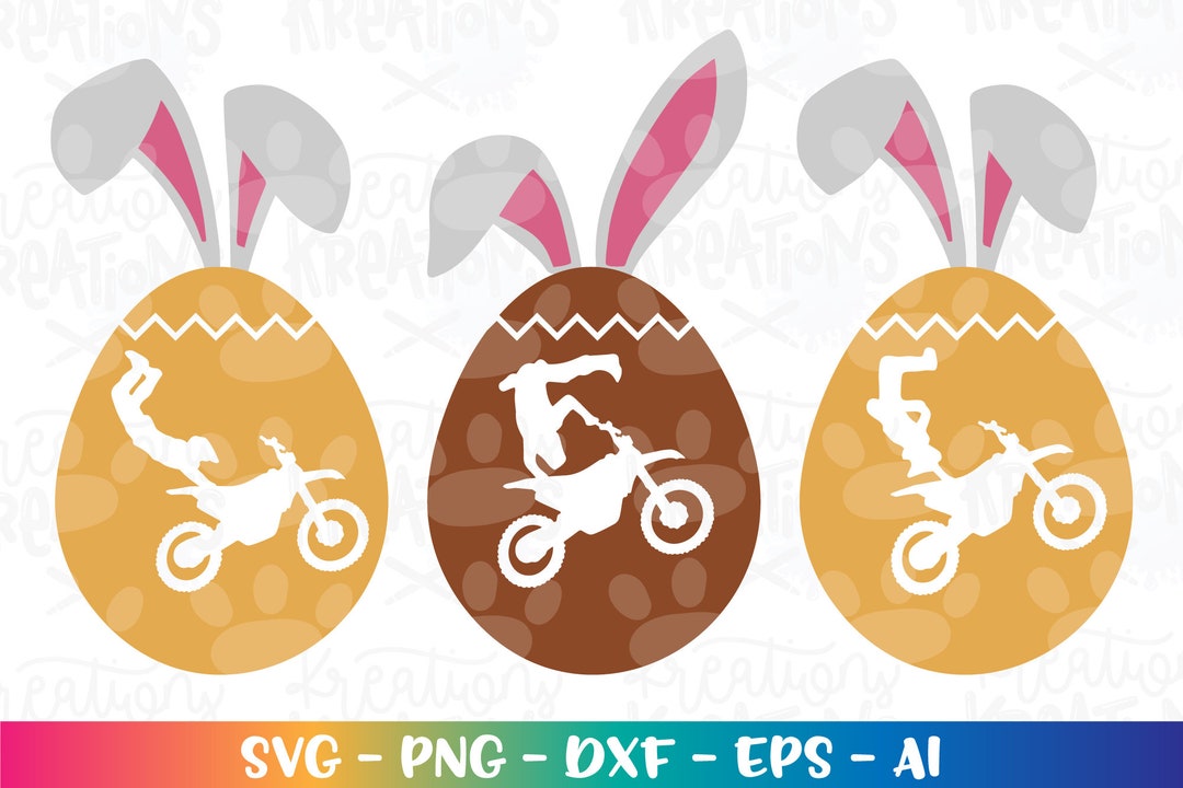 Dirt Bike Easter Egg SVG Motorcross Happy Easter Theme Print Iron on ...