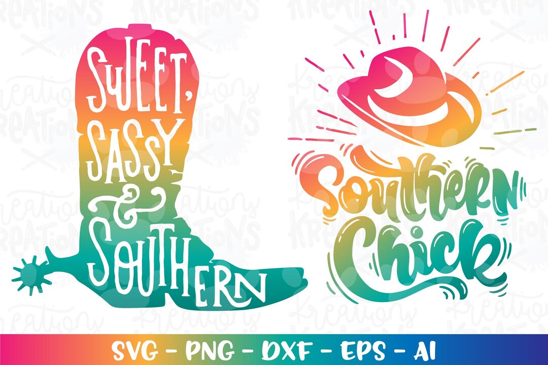Southern Chick SVG Sweet Sassy Country Girl Hand Lettered Svg Hand ...