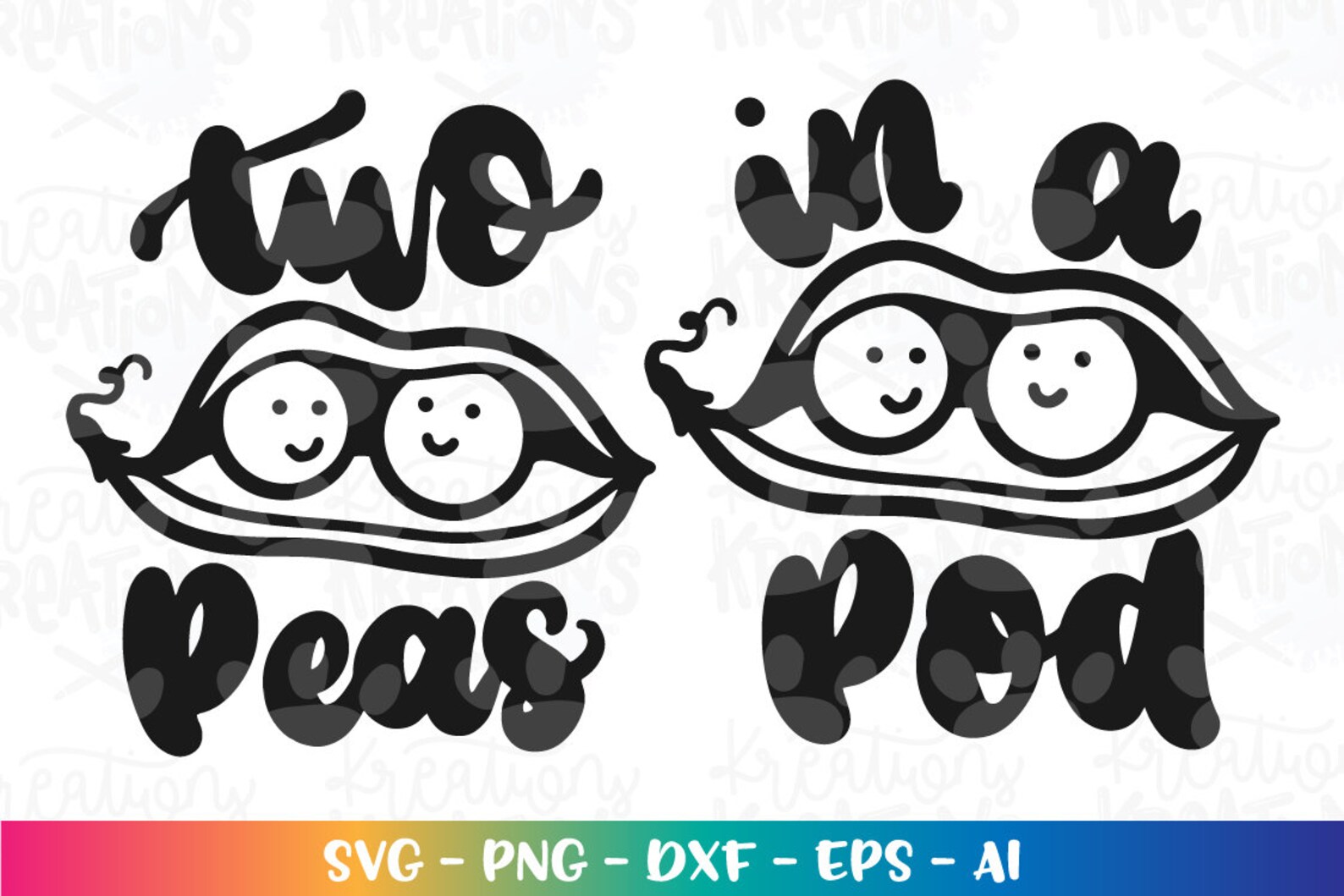 Two Peas in a Pod SVG New Born Family Printable Twins Matching - Etsy