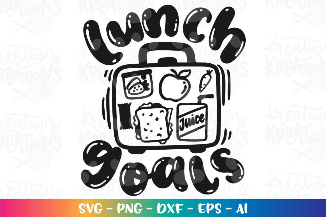 Back to school svg Lunch box svg lunch goals snacks hand drawn | Etsy