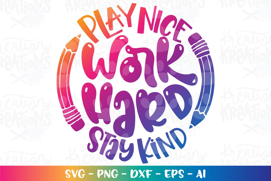 Back to School SVG Work Hard SVG School Quotes Saying Pencil - Etsy