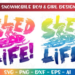 Snowmobile Bundle Svg Clipart Snow Mobile Girl Boy Winter Svg Christmas ...