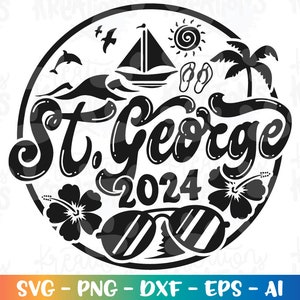 ST GEORGE Svg Summer Beach Emblem Svg Islands Print Decal Iron on Cut ...