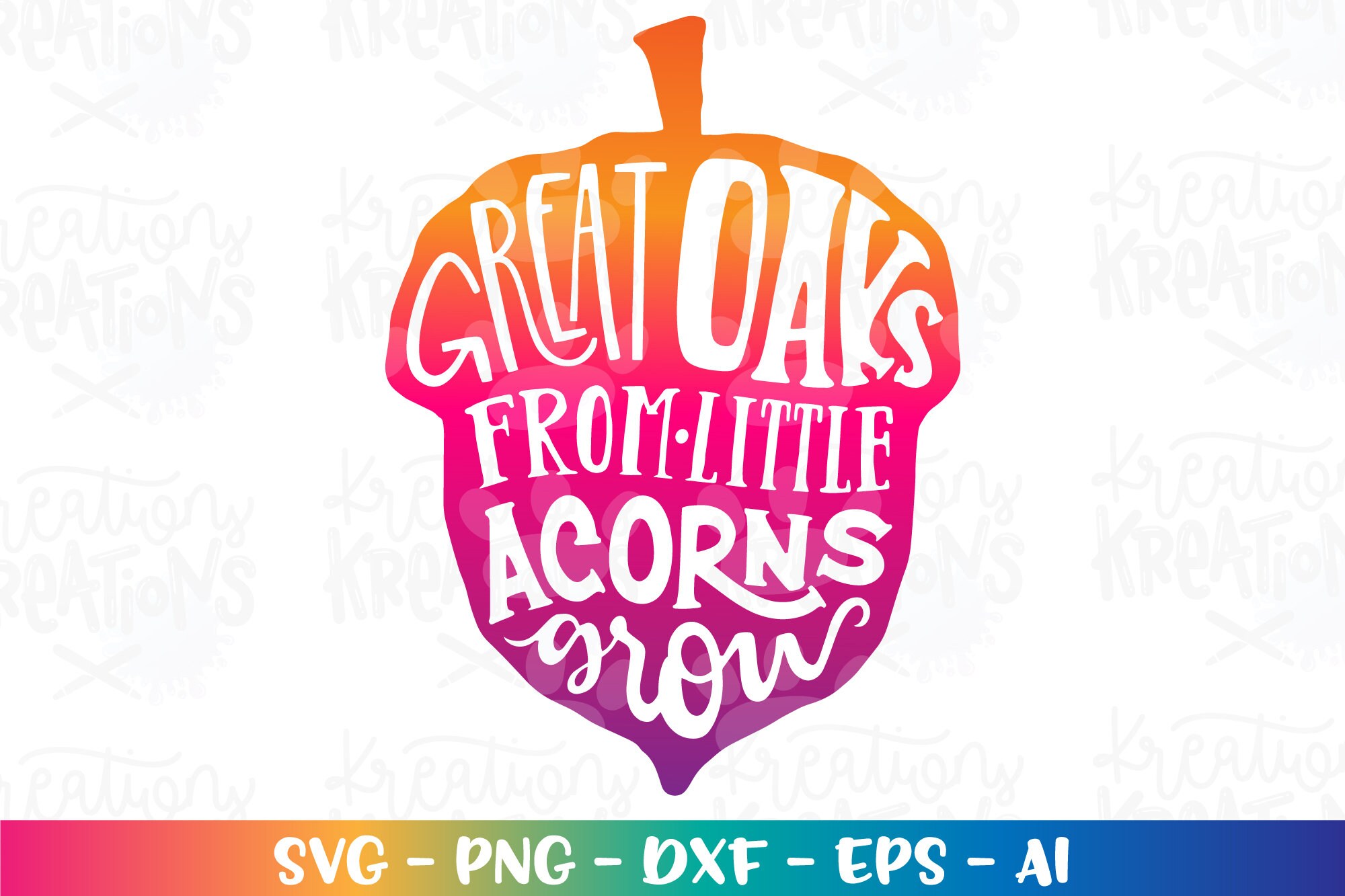 Great Oaks From Little Acorns Grow SVG Acorns Cute Decal Print - Etsy