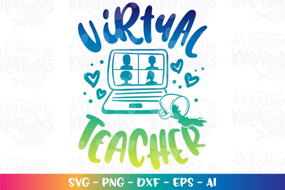 Virtual Teacher SVG ZOOM Conference Tutor Coffee Teacher - Etsy