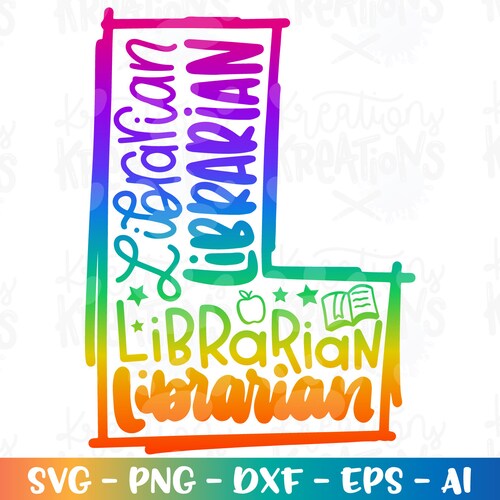 Back to School SVG Library Librarian Svg Png Jpeg Dxf //cut - Etsy