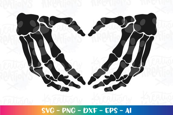 Skeleton Love Heart Hands Svg Horror Valentines Day Svg Etsy