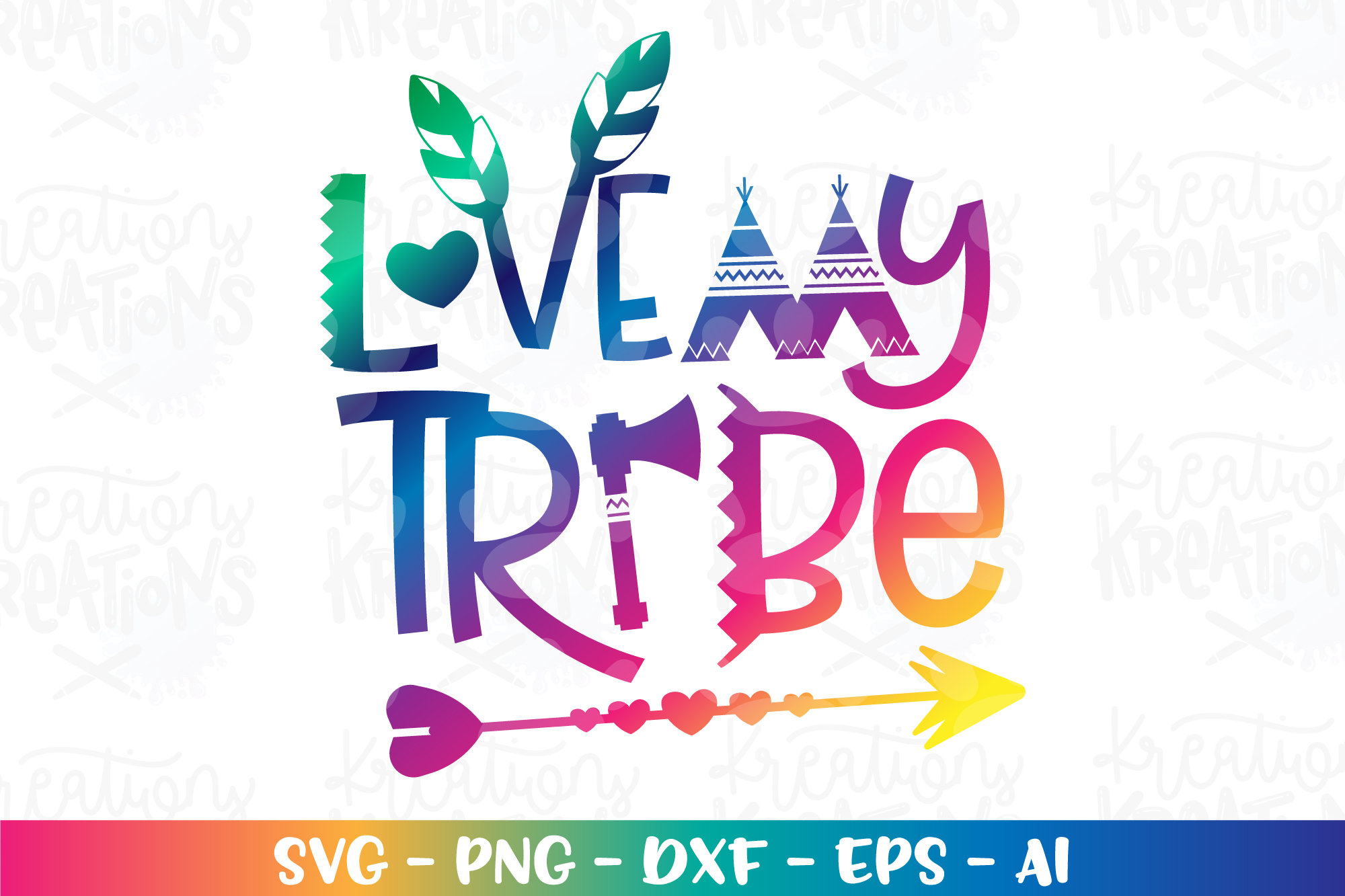 Love My Tribe SVG Tribal Heart Svg Hand Lettered Svg Cut - Etsy